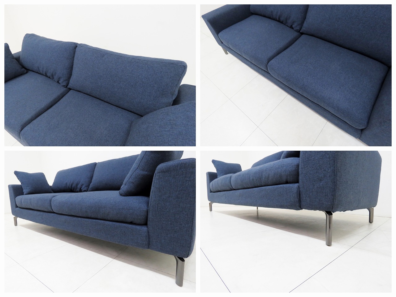 代購代標第一品牌－樂淘letao－ IDC大塚家具 2人掛けソファ DUO2 デュオ2 ファブリック ネイビー ワイドサイズ フェザー使用 カバーリング